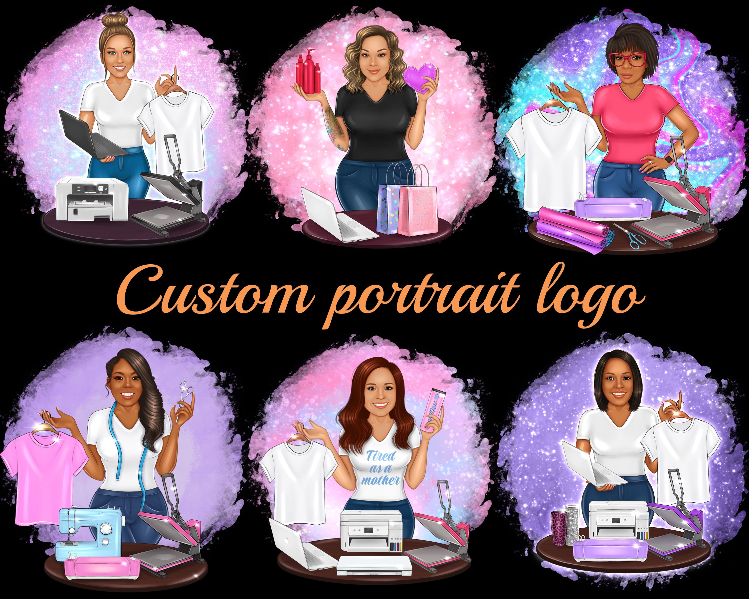 Custom Portrait Logo, Cartoon Logo Portrait, Custom Avatar, Business ...