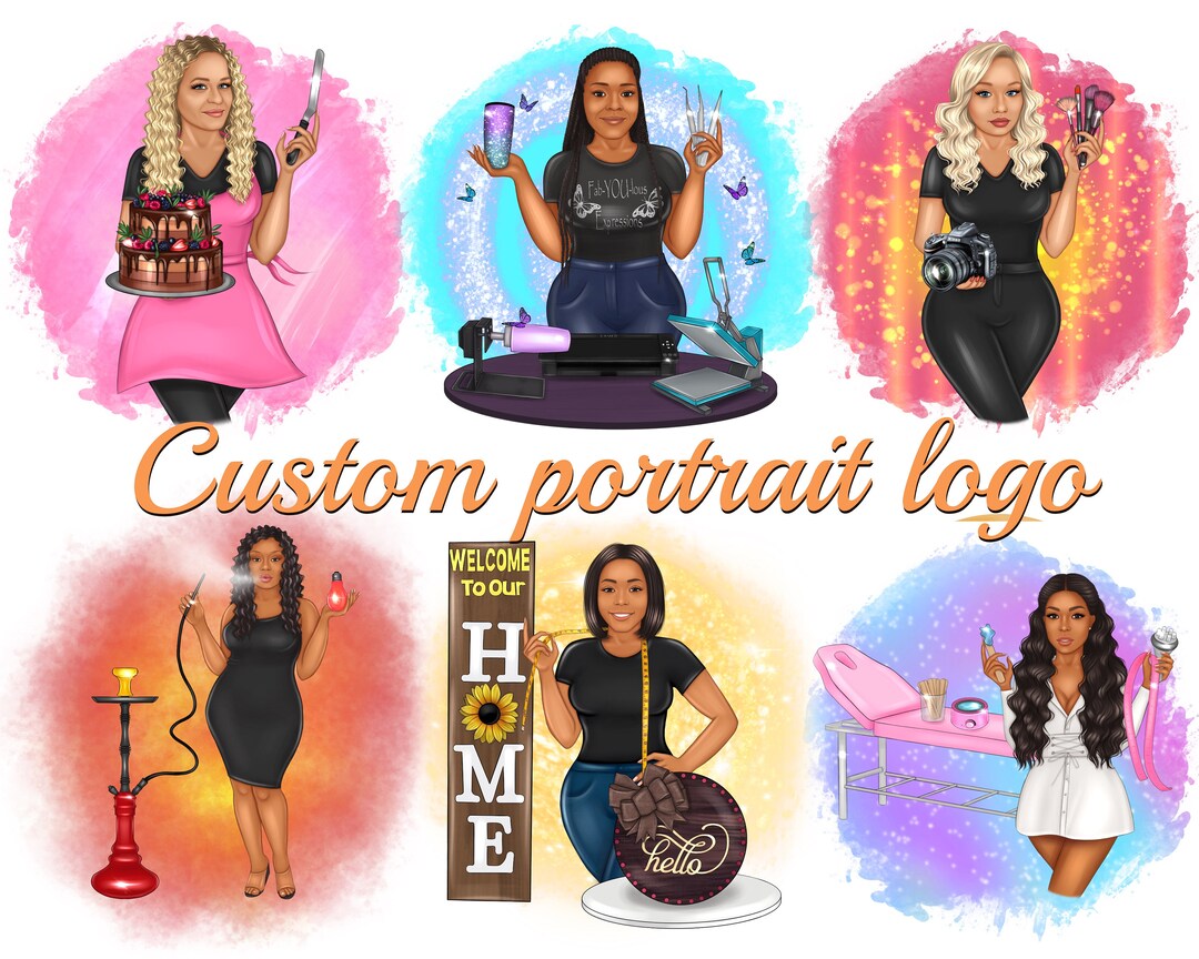 Cartoon Logo Portrait, Custom Portrait Logo, Portrait Custom Avatar ...