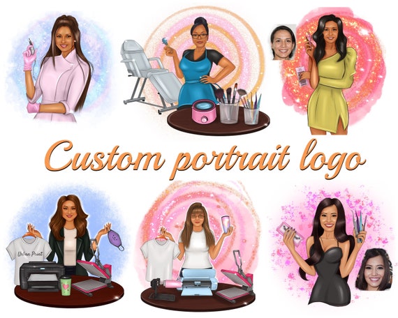 Logo Design Custom Custom Portrait Logo Cartoon Logo Portrait - Etsy