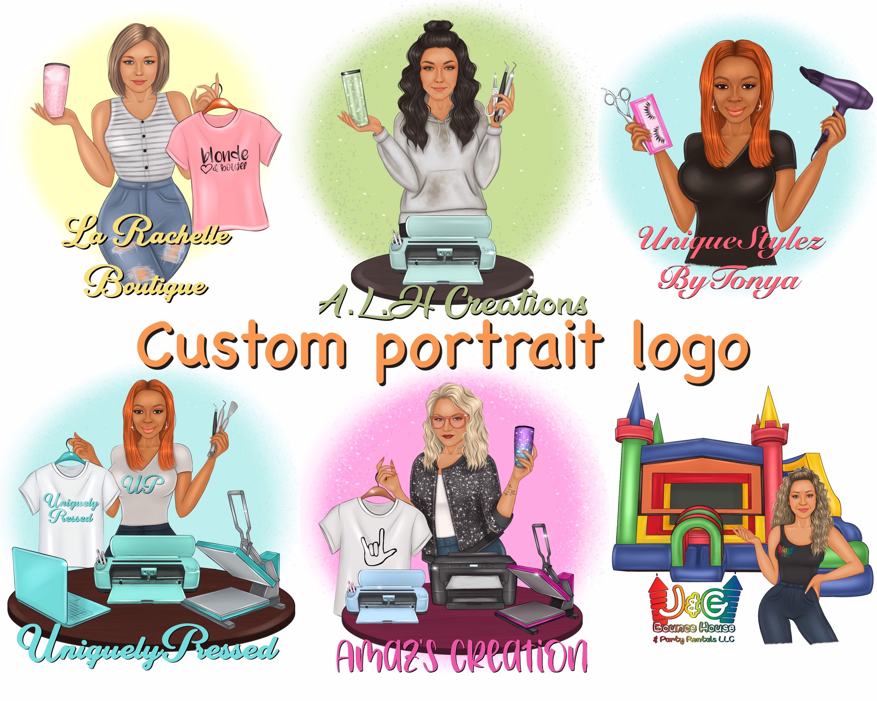 Custom Portrait Logo Cartoon logo portrait Portrait Custom | Etsy