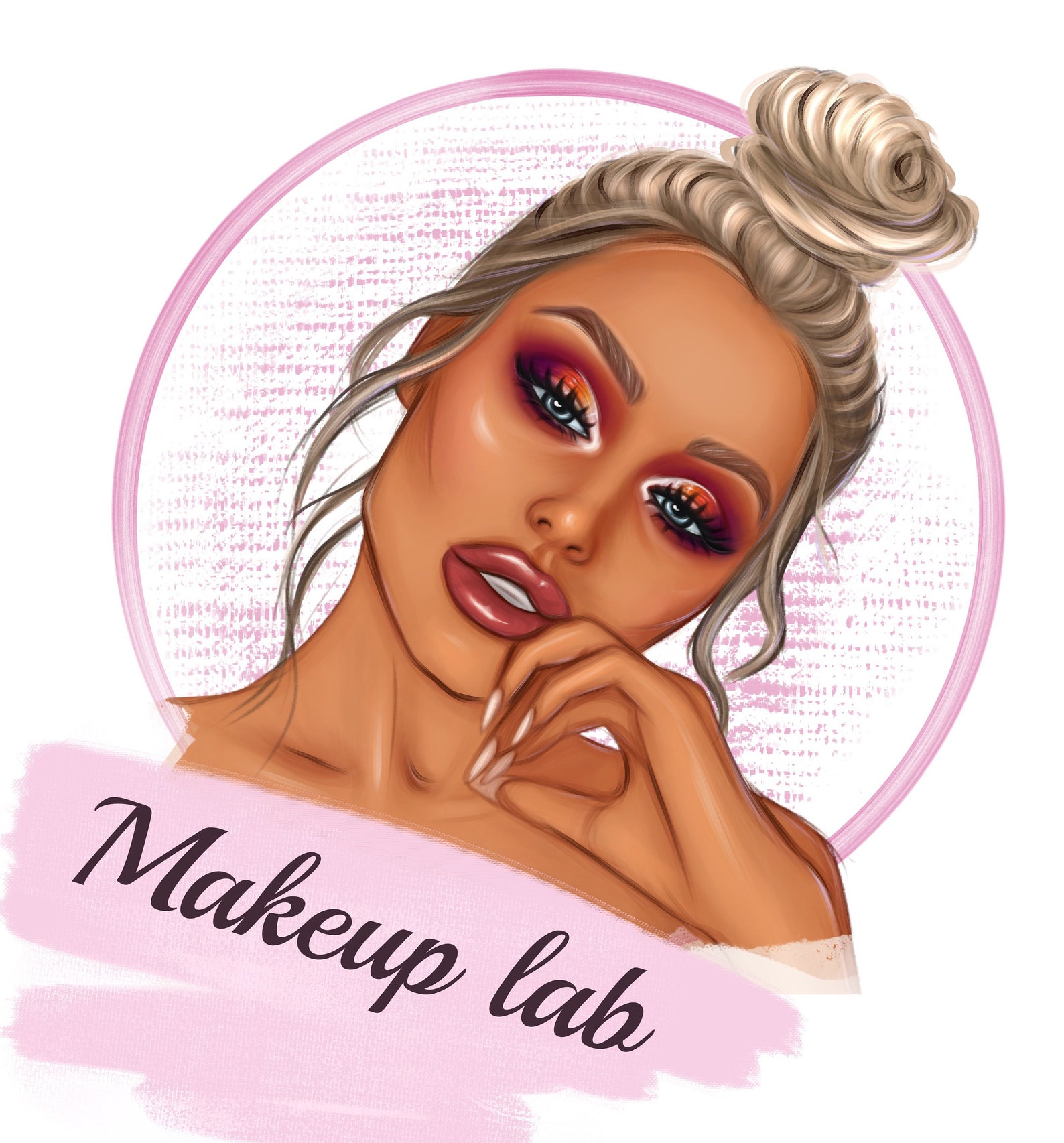 Cartoon Logo Design Custom for Business Premade Logo Beauty Salon Logo ...