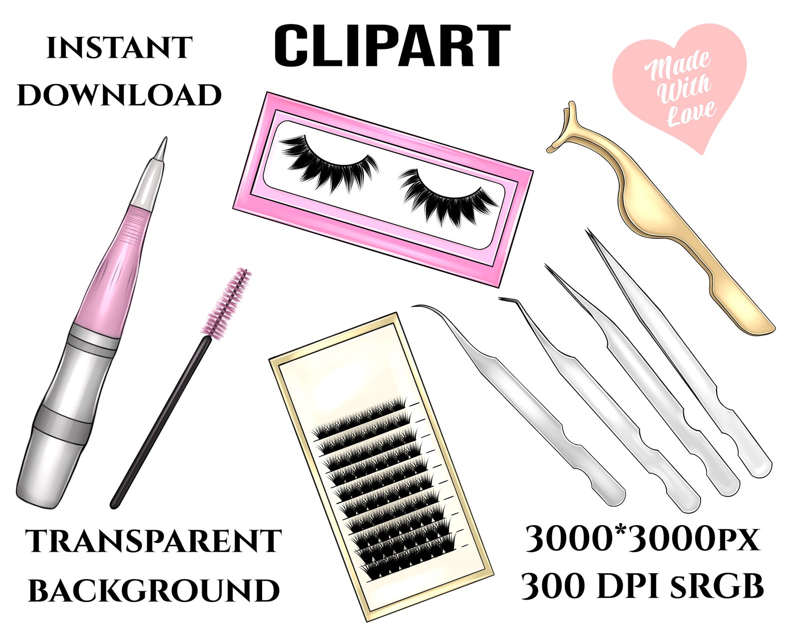 Lashes Tools PNG Download for Sublimation Clipart for - Etsy