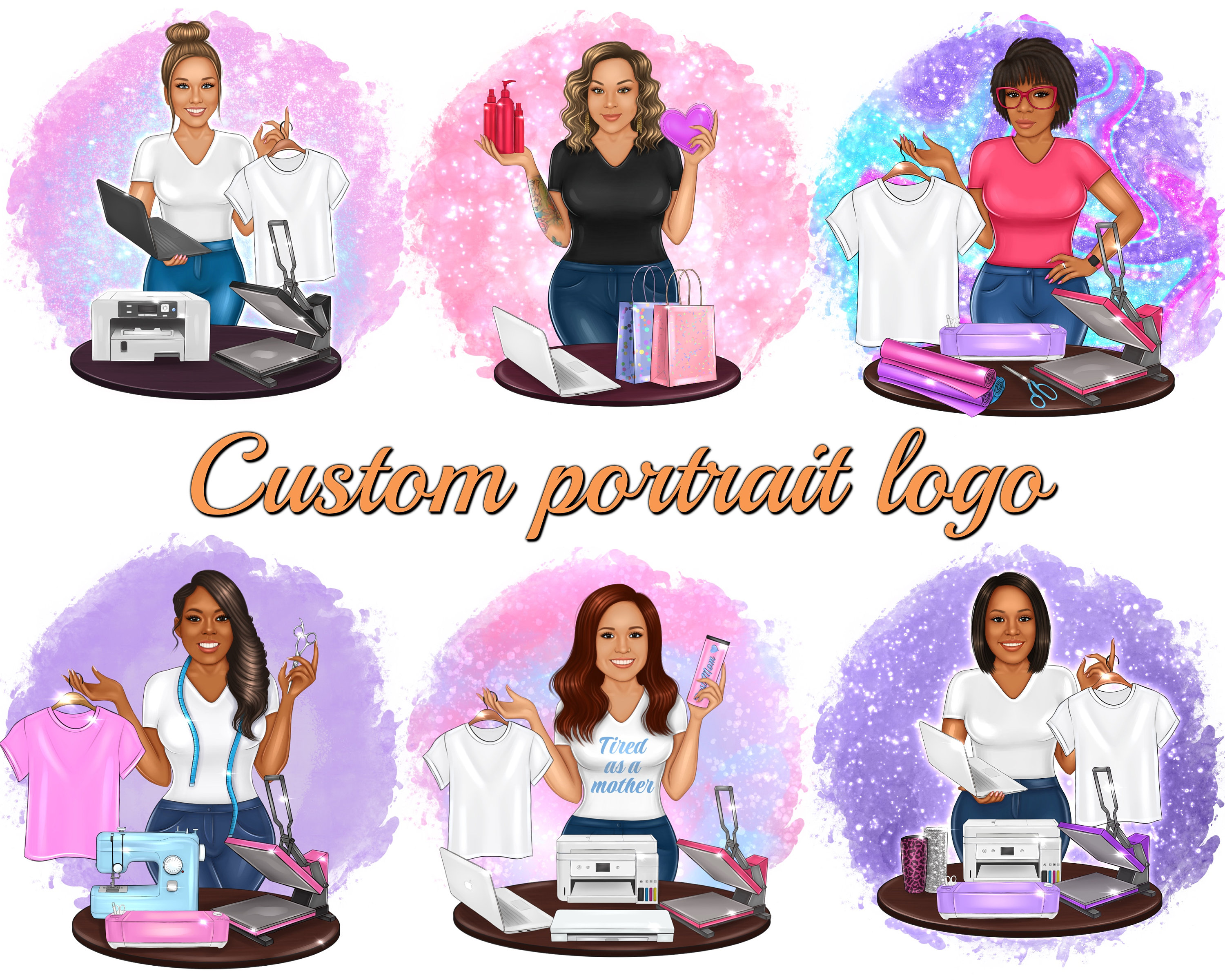 Custom Portrait Logo, Cartoon Logo Portrait, Custom Avatar, Business ...