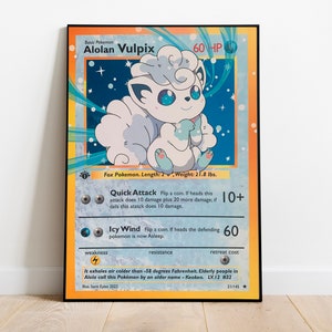 Art Print Alolan Vulpix: Giant Pokemon Card Holographic Print - Etsy