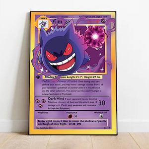 Art Print Gengar: Giant Pokemon Card Holographic Print - Etsy