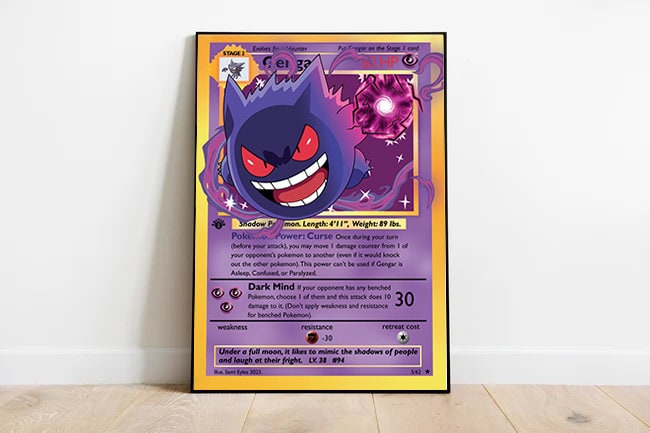 Art Print Gengar: Giant Pokemon Card Holographic Print - Etsy