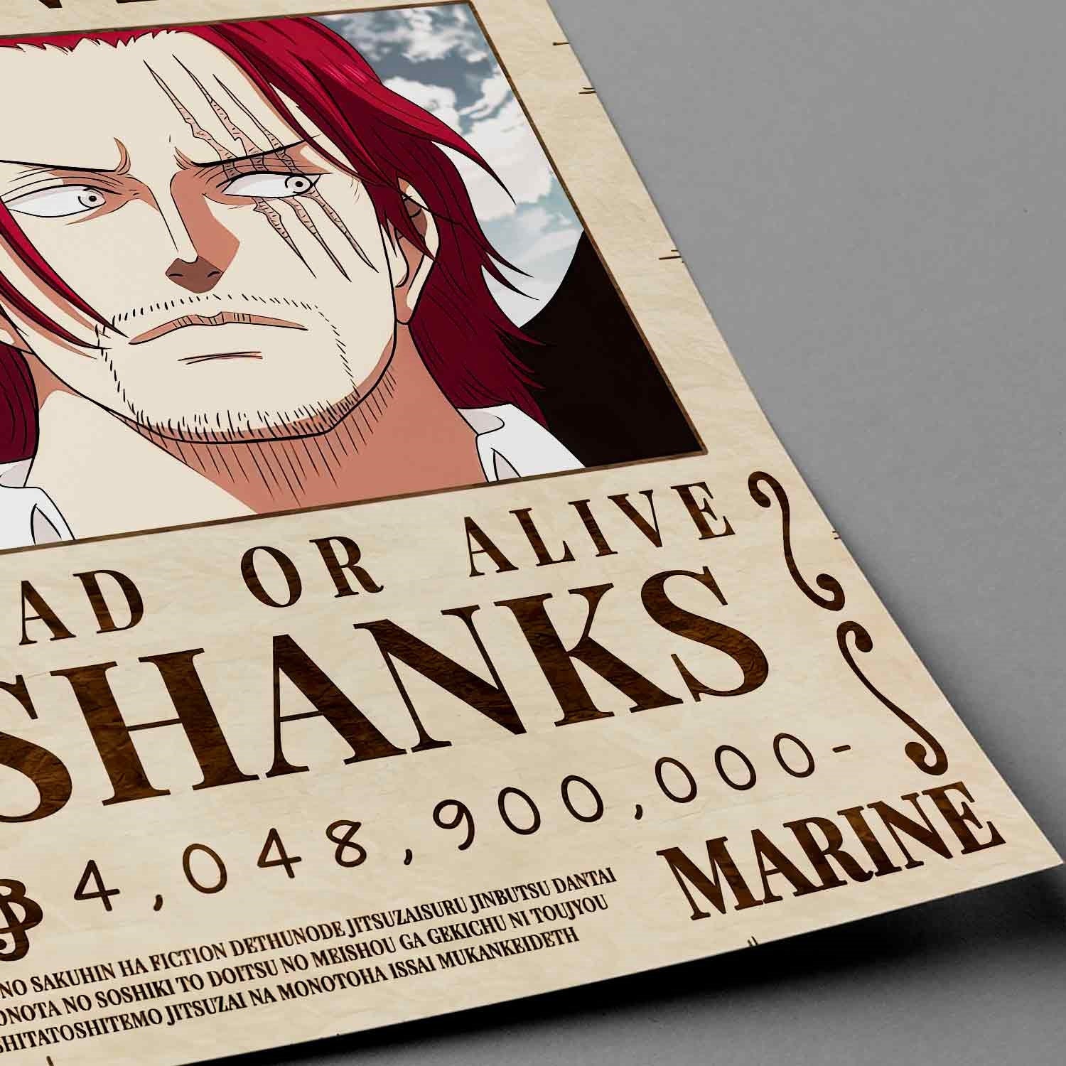 One Piece Shanks Wanted Poster