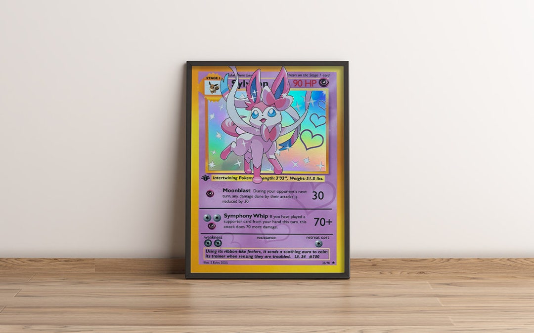 Art Print Sylveon: Giant Pokemon Card Holographic Print - Etsy