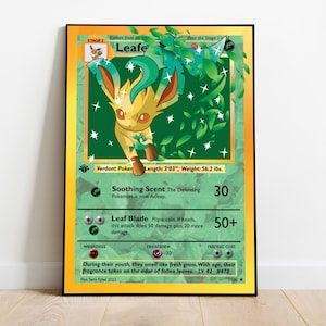 Fanart Print Leafeon: Giant Pokemon Card Holographic Print - Etsy