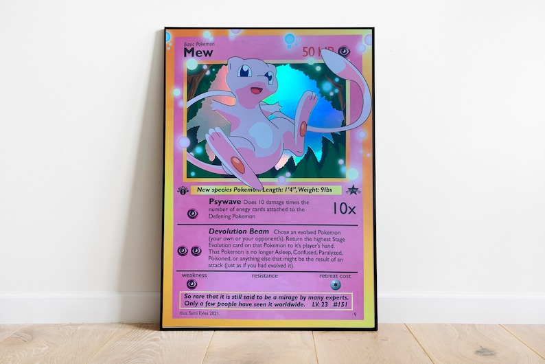 Art Print Mew: Giant Pokemon Card Holographic Print - Etsy