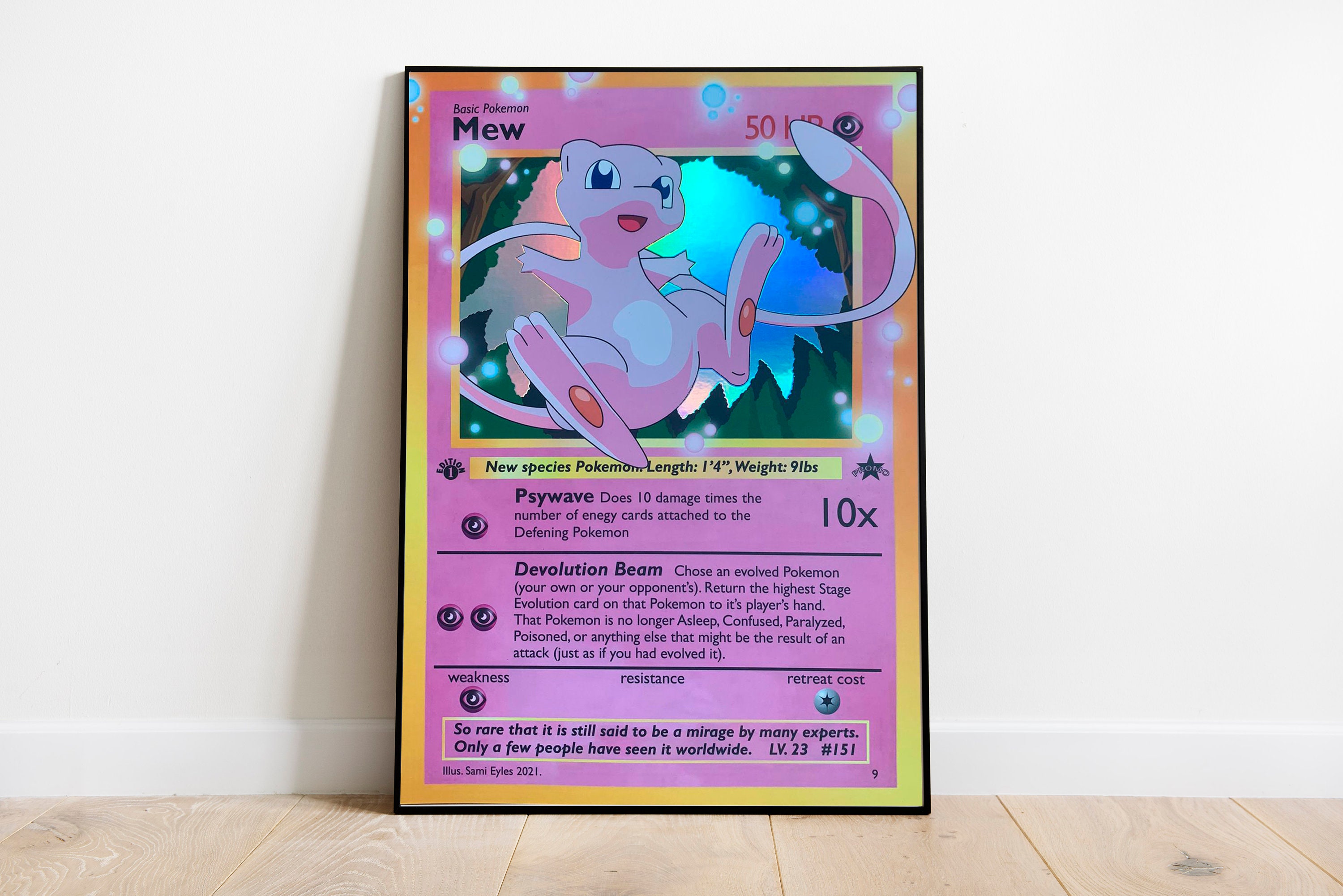 Art Print Mew: Giant Pokemon Card Holographic Print - Etsy