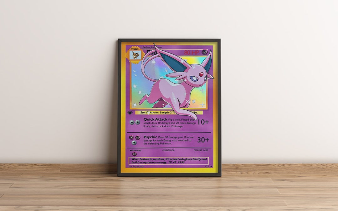 Art Print Espeon: Giant Pokemon Card Holographic Print - Etsy