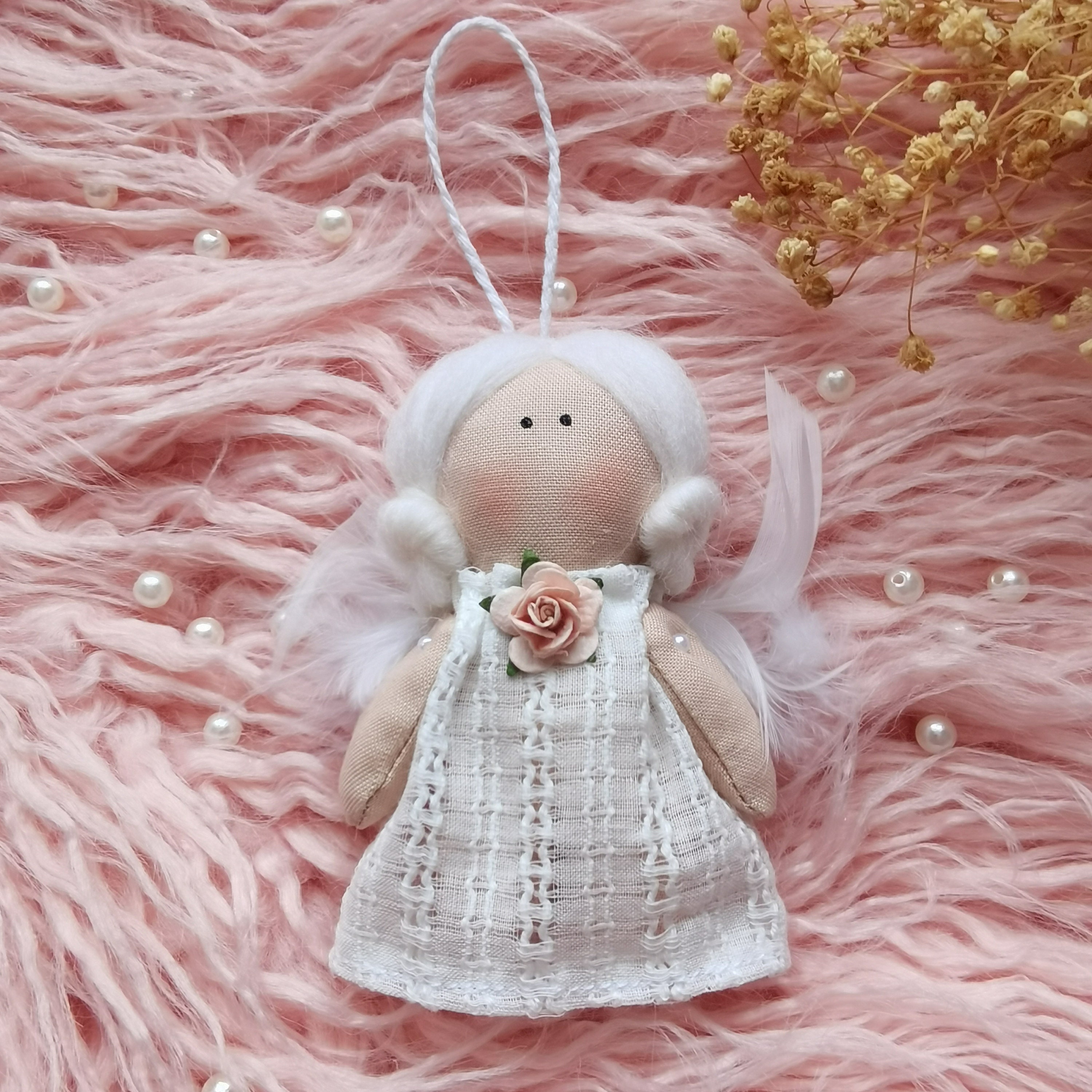 Doll angel handmade. Souvenir rag doll angel with wings. | Etsy