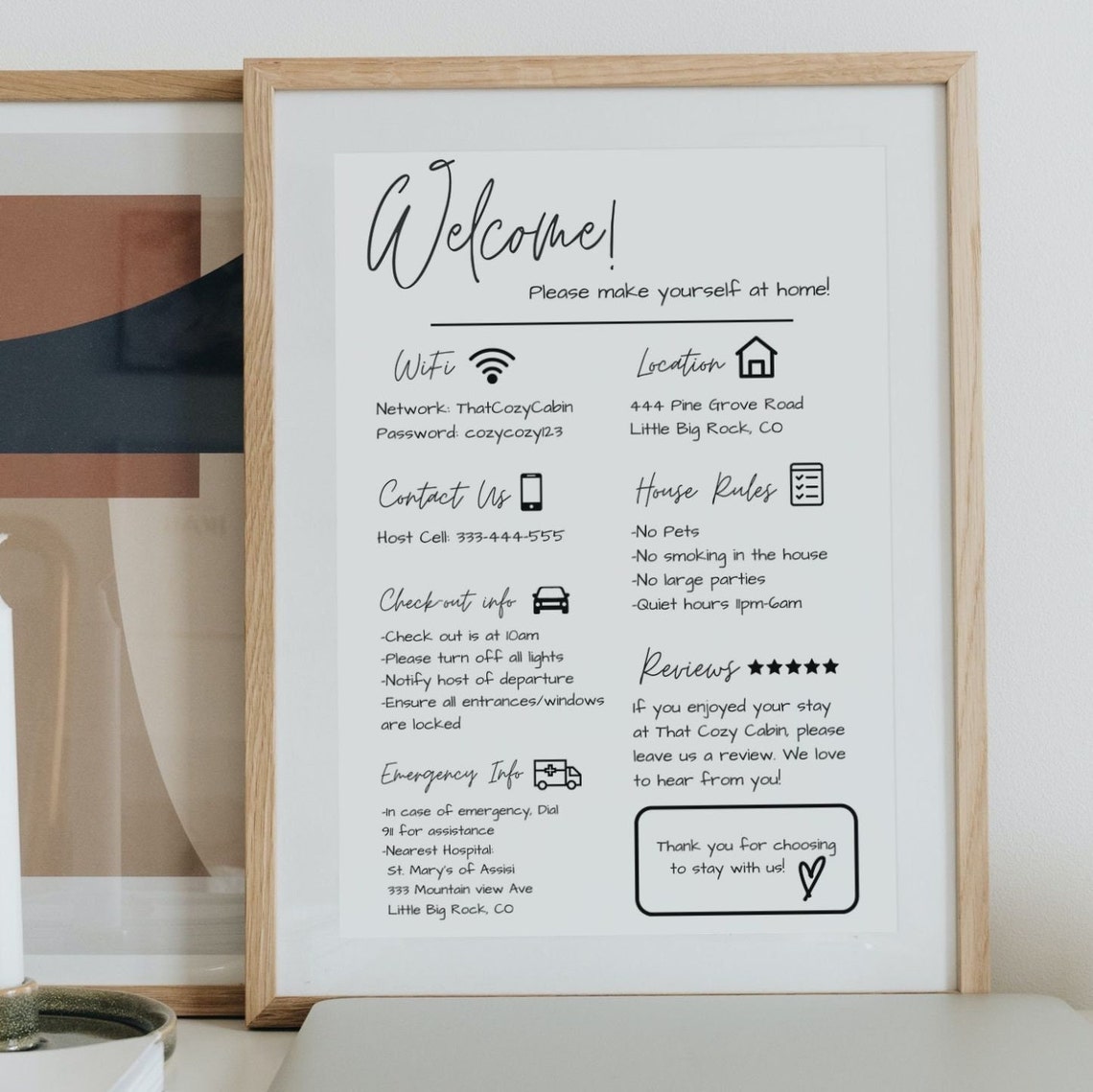 Airbnb Welcome Sign Template| Short Term Rental Welcome Guide | Airbnb ...