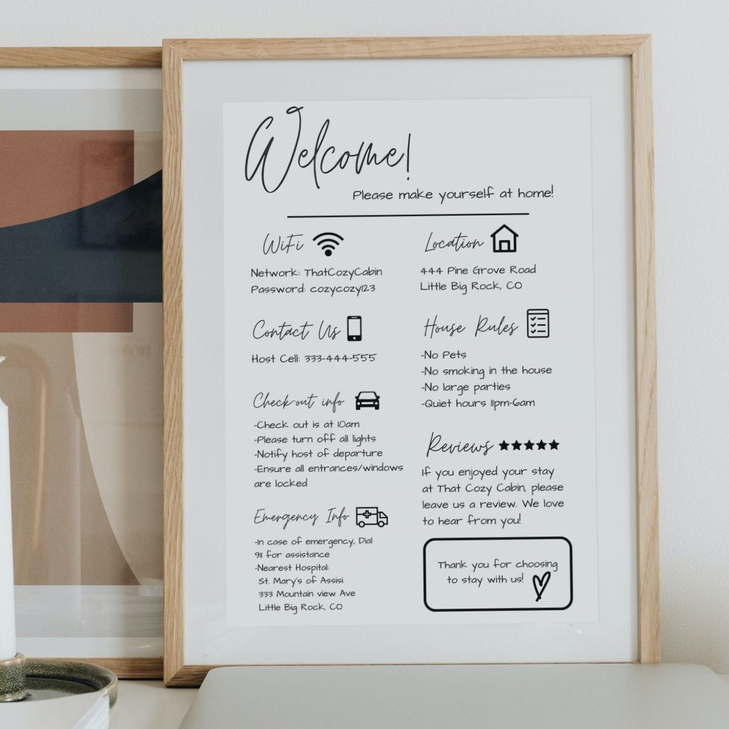 Airbnb Welcome Sign Template Short Term Rental Welcome Guide Airbnb ...