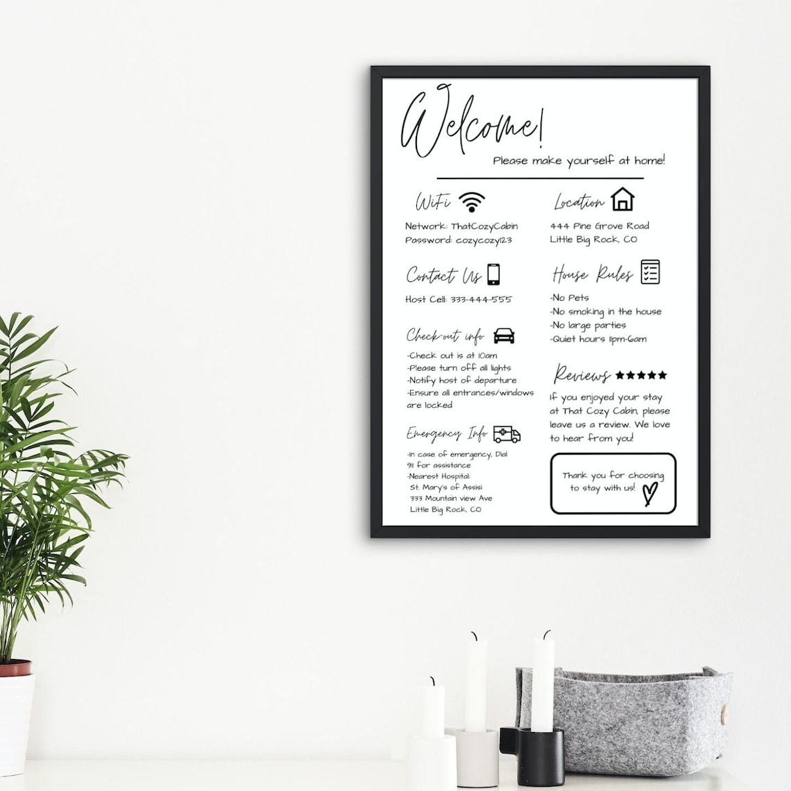 Airbnb Welcome Sign Template Short Term Rental Welcome Guide Airbnb ...