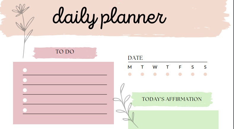 Daily Planner, Pastel, Floral, Boho, Digital Planner, Goodnotes Planner ...