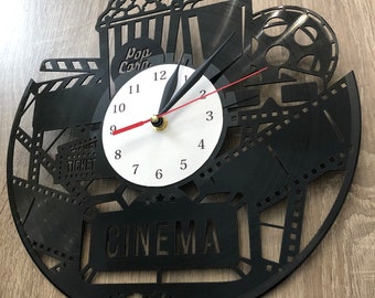 Cinema Home Theater Vinyl Wall Clock Cinema Movie Film Time - Etsy UK