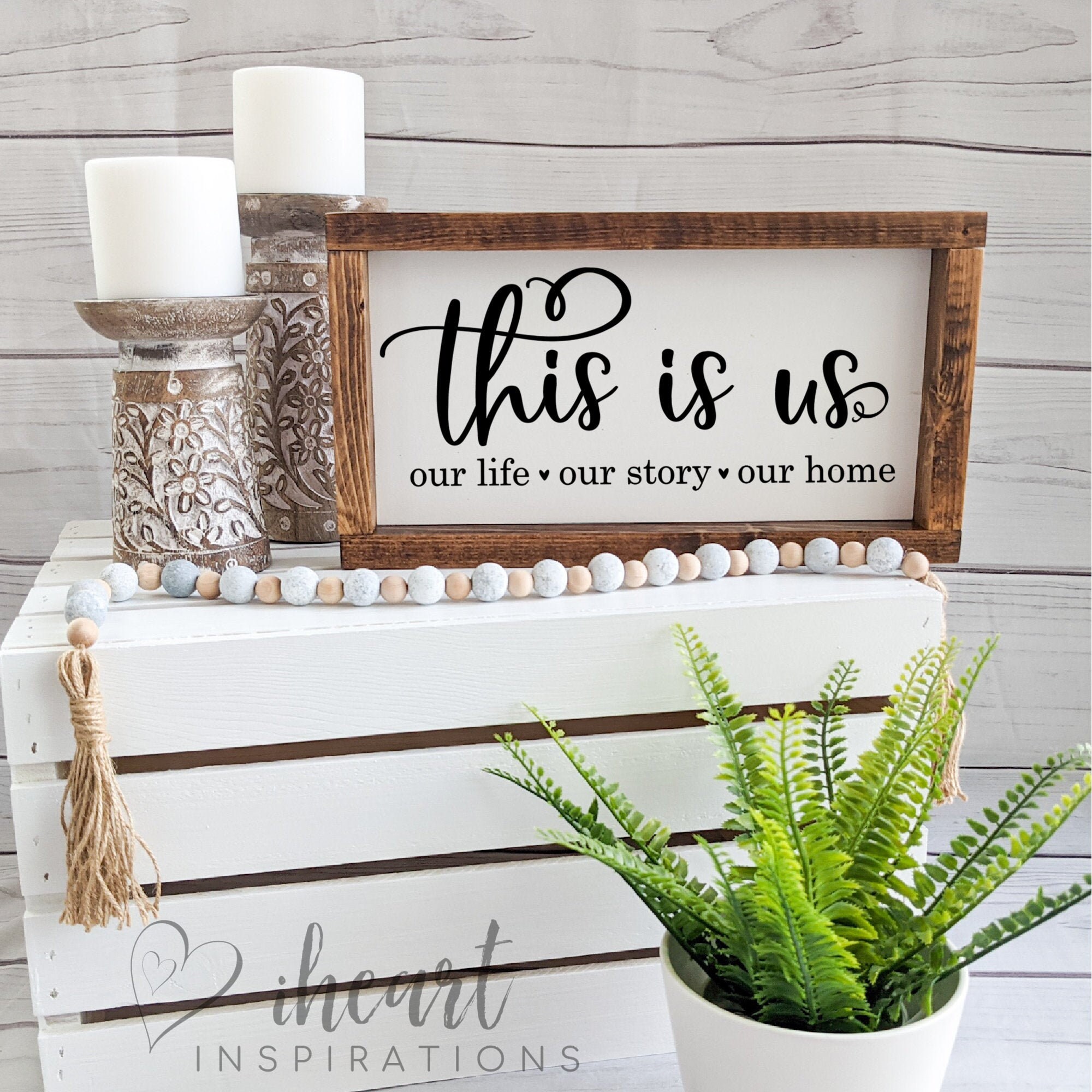 This is Us Framed Wood Sign, This is Us Farmhouse Framed Wood Decor ...