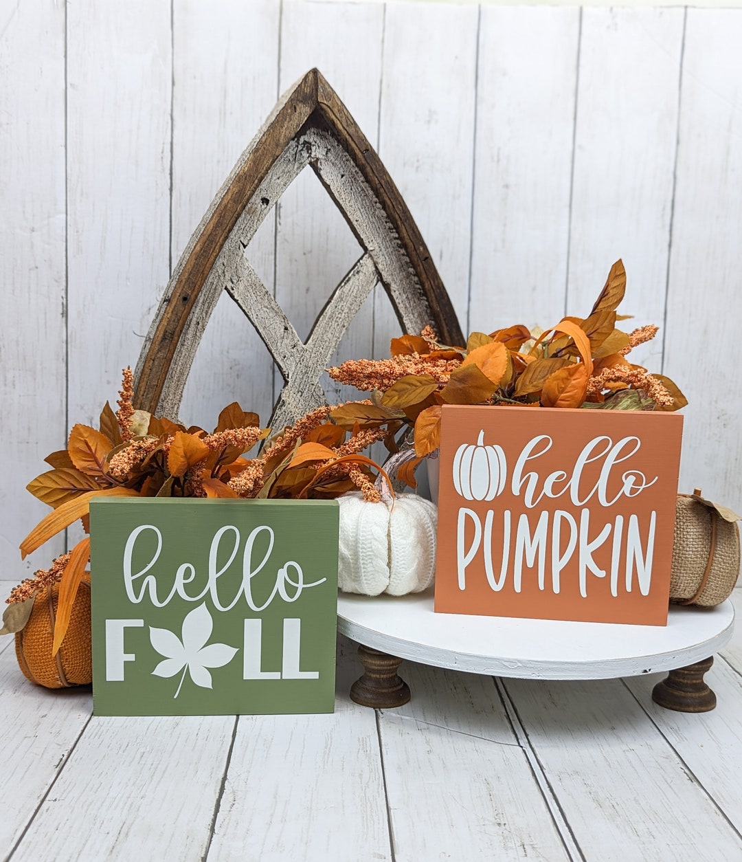 Hello Pumpkin Wood Sign, Hello Fall Wood Sign, Autumn Shelf Sitter ...