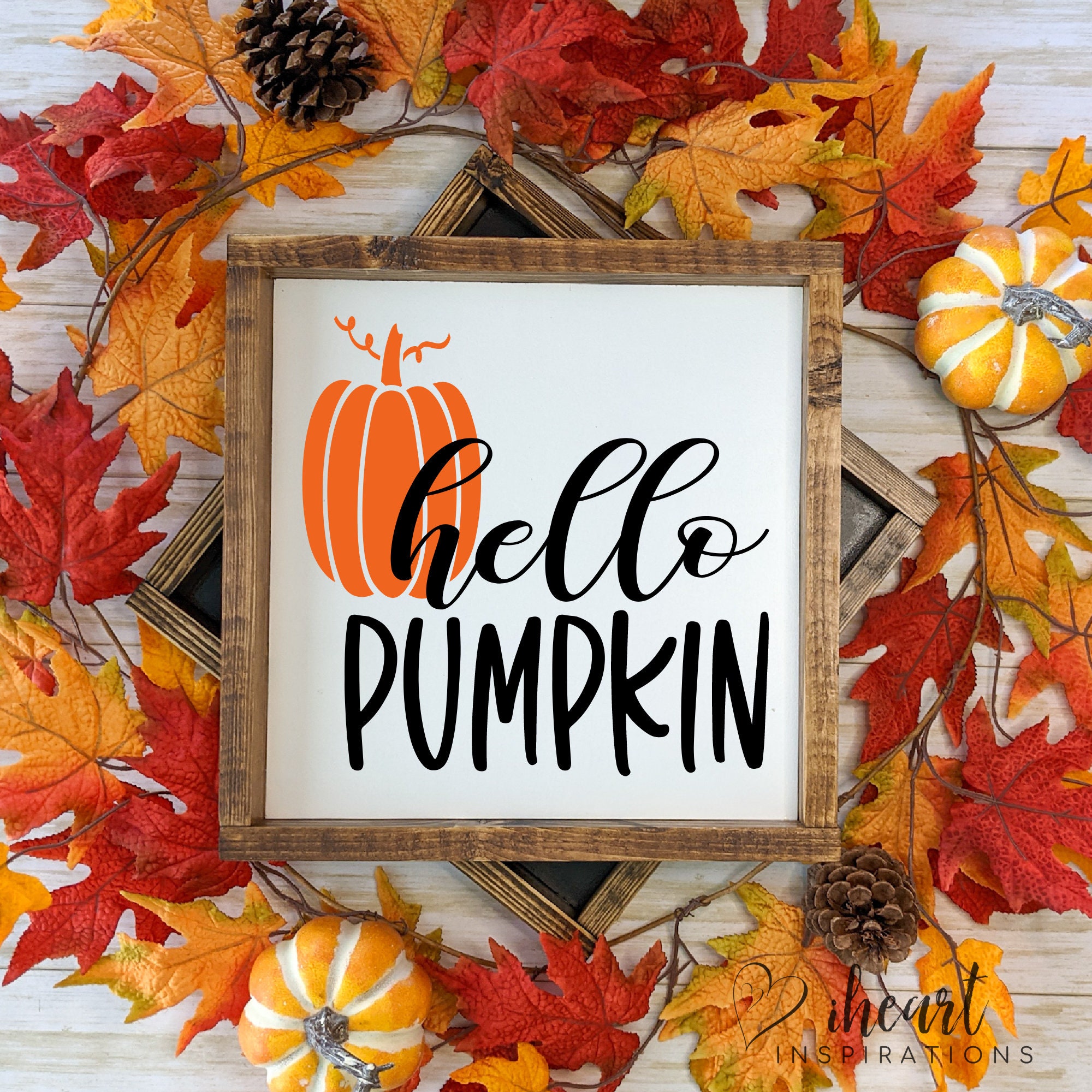 Hello Pumpkin Wood Sign Hello Pumpkin Farmhouse Hello - Etsy France