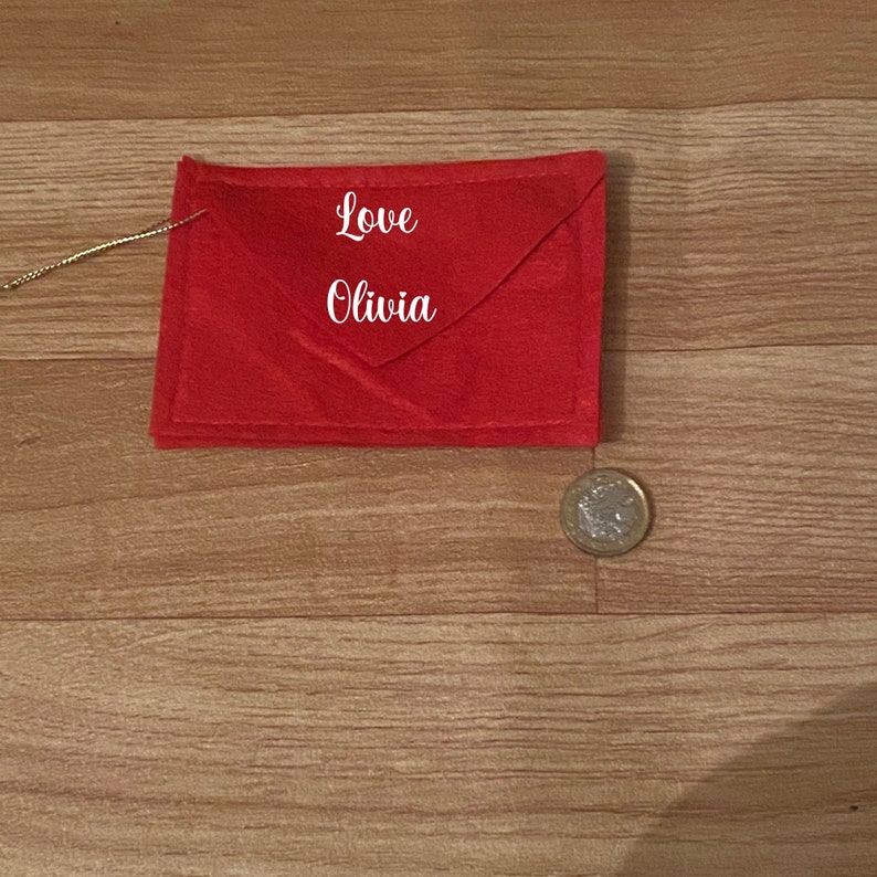 Personalised RED Santa Letter Envelope Letter to Santa Felt Letter ...