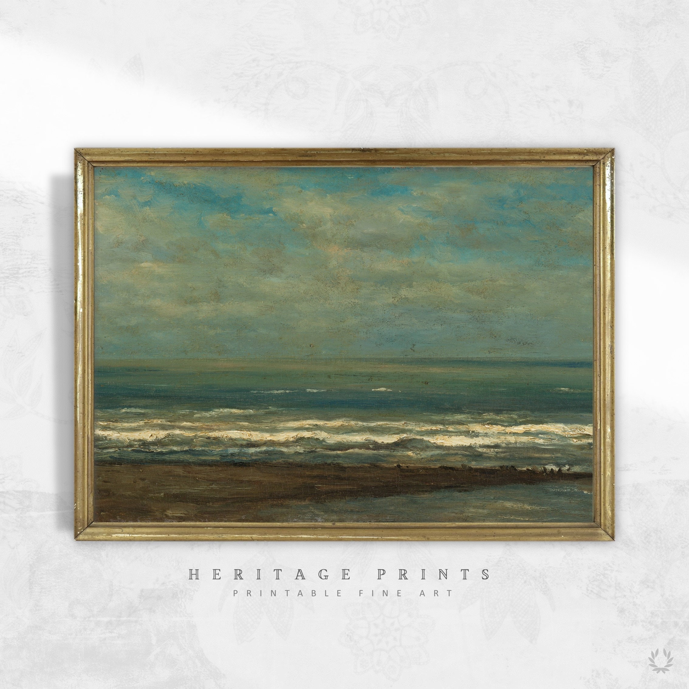 Vintage Coastal Painting Rustic Beach House Wall Decor Beach - Etsy