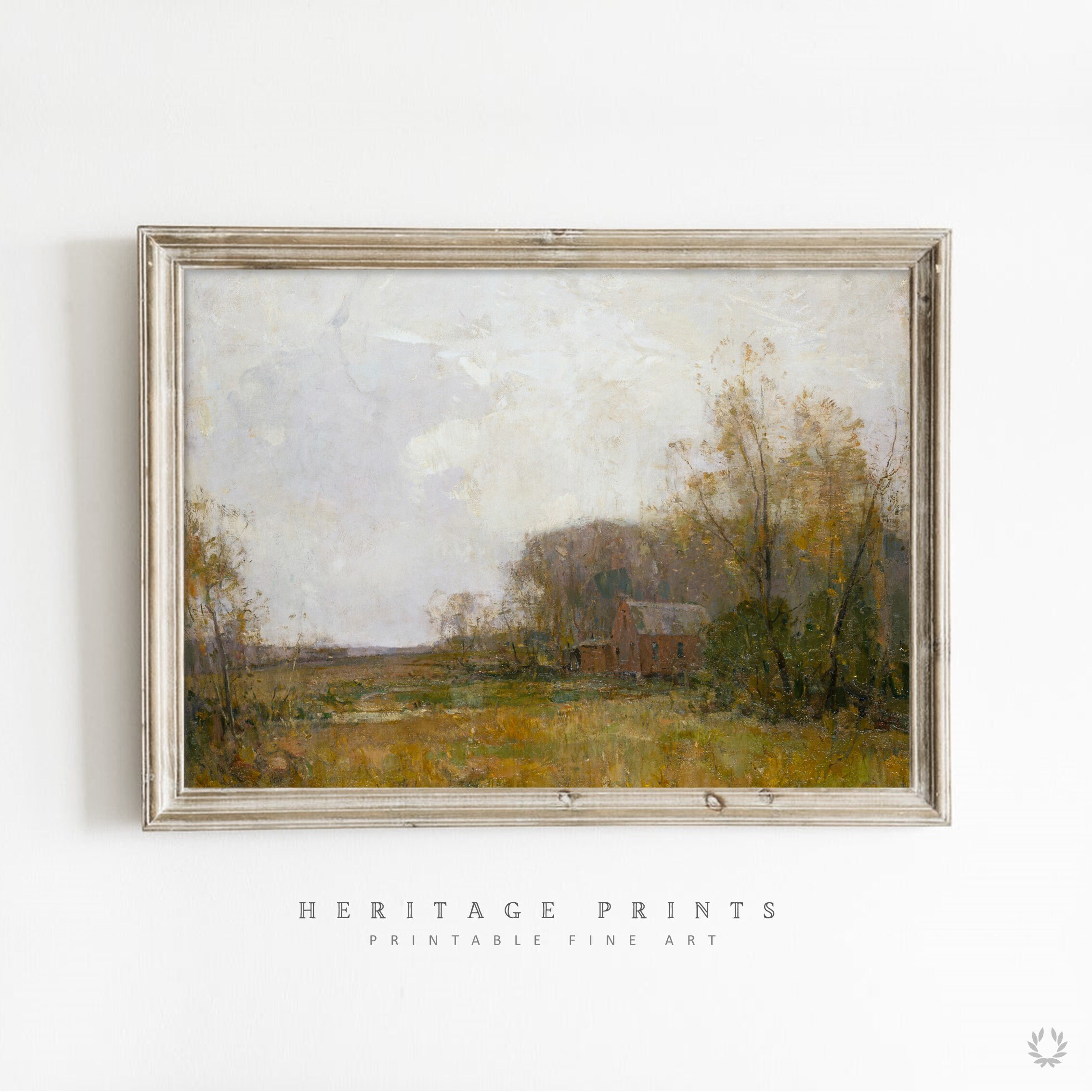 Rustic Farmhouse Muted Colors Landscape, Minimal Modern Vintage ...