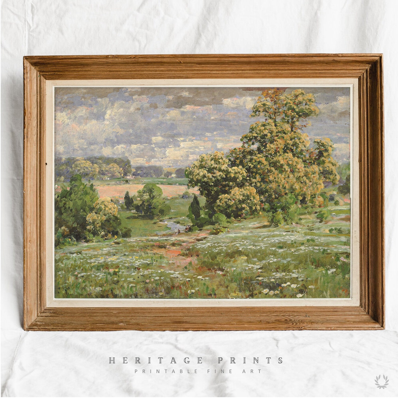 Vintage Farmhouse Wall Decor, Summer Fields and Flowers Landscape ...