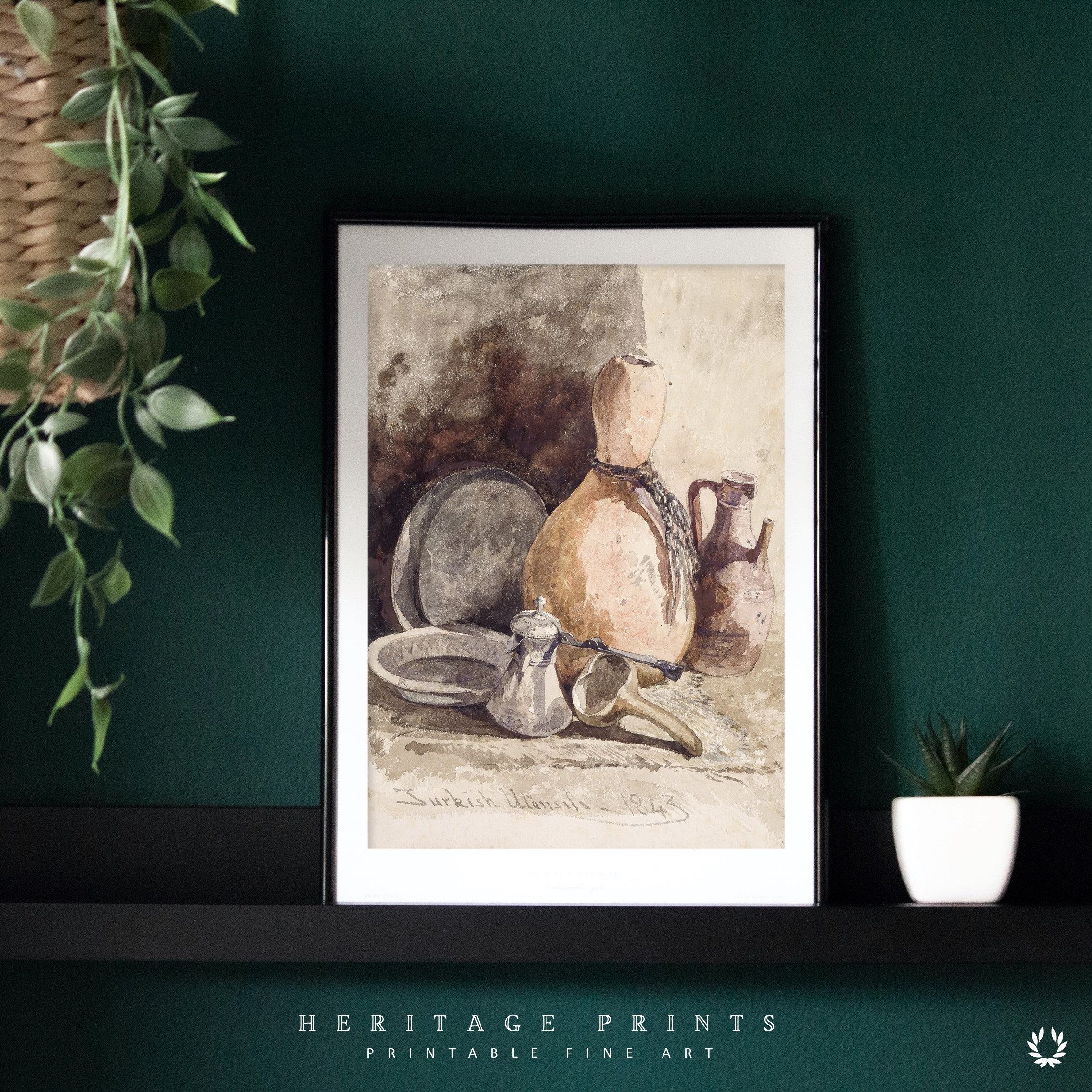 Neutral Still Life Print Printable Vintage Watercolor Art - Etsy
