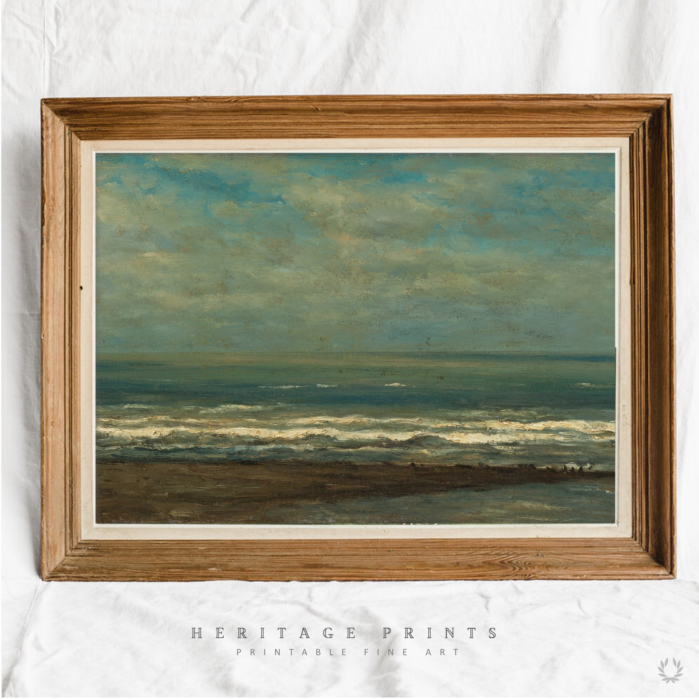 Vintage Coastal Painting Rustic Beach House Wall Decor Beach - Etsy