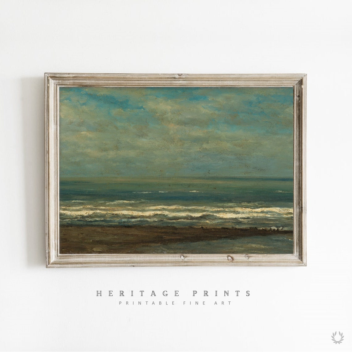 Vintage Coastal Painting Rustic Beach House Wall Decor Beach - Etsy