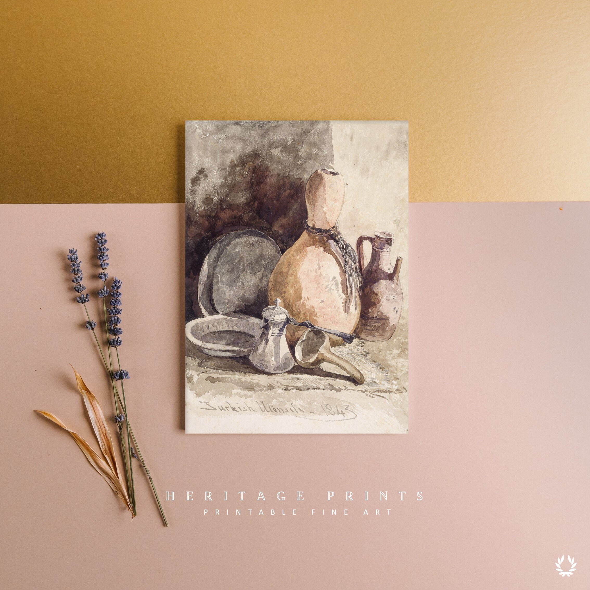 Neutral Still Life Print Printable Vintage Watercolor Art - Etsy