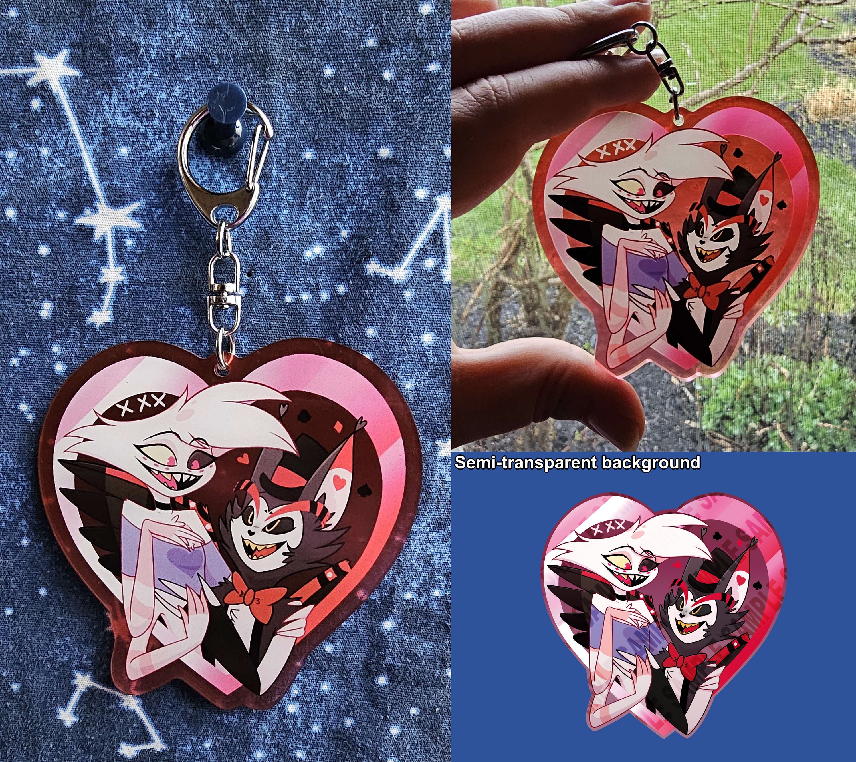 Hazbin Hotel Sweetheart Keychains - Etsy