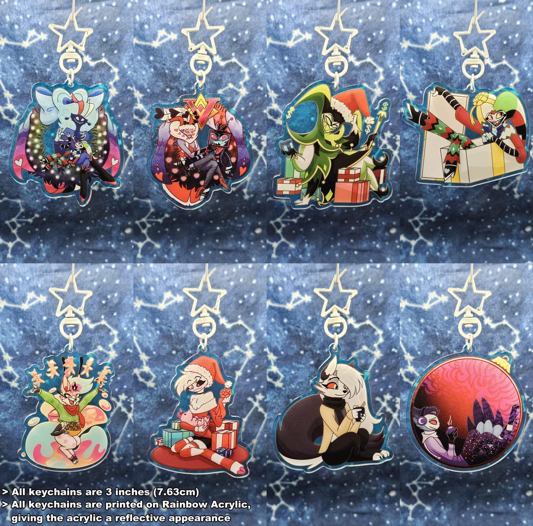Helluva Boss/hazbin Hotel Holiday Themed Keychains - Etsy