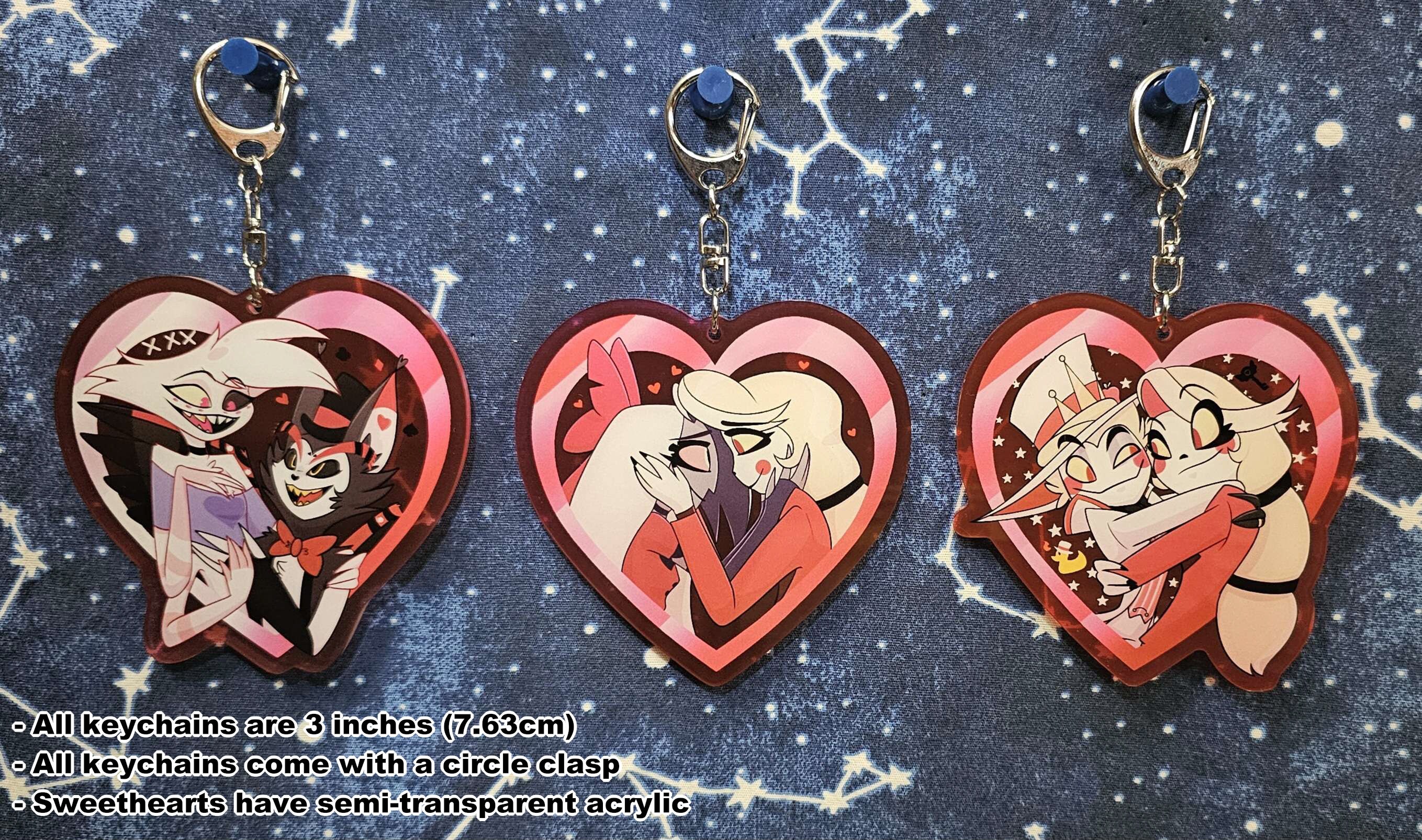 Hazbin Hotel Sweetheart Keychains - Etsy