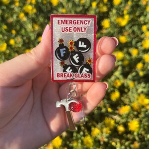 F-bombs Badge Reel, Funny Shaker Badge Reel, in Case of Emergency Badge ...