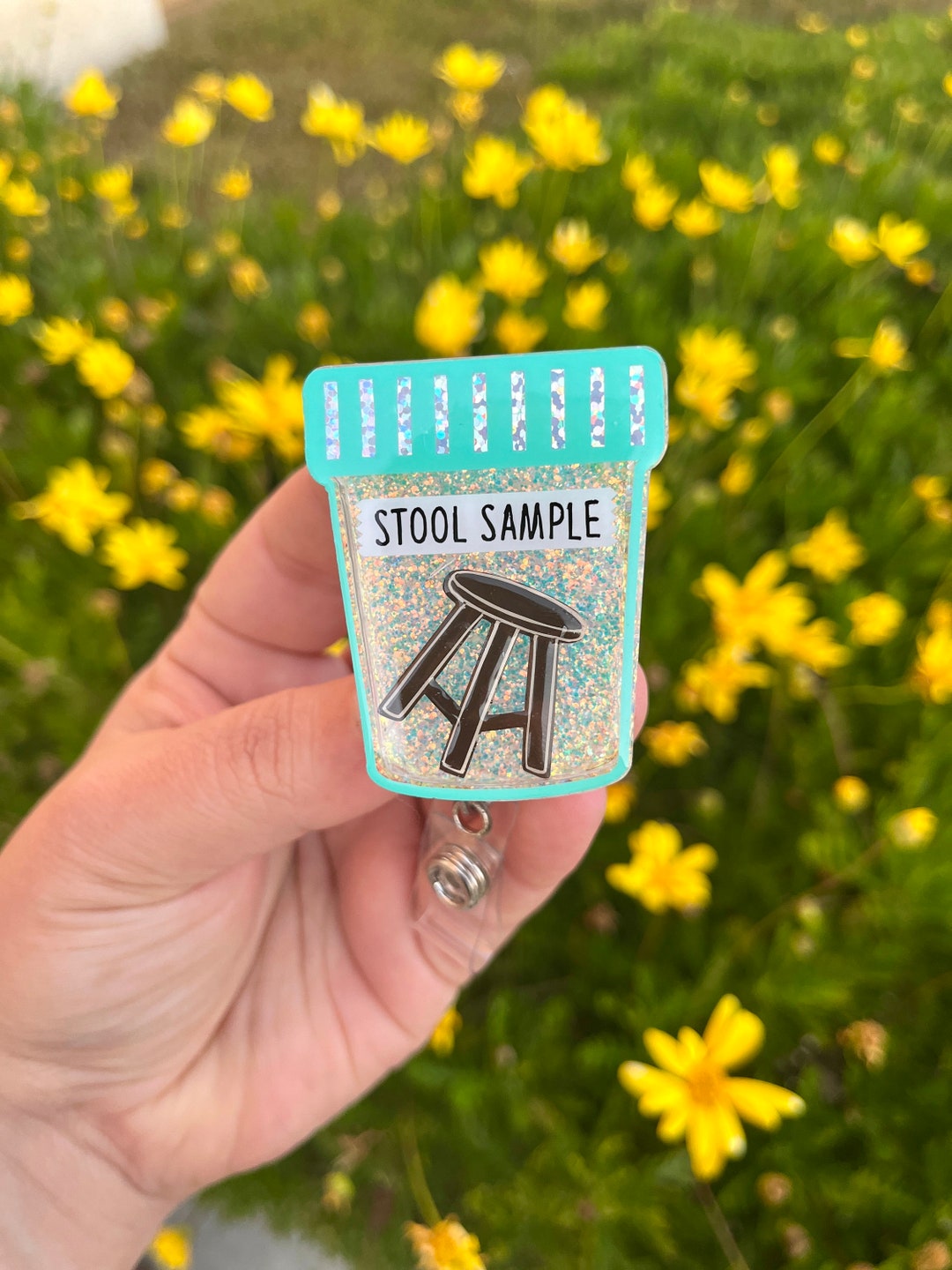 Stool Sample Shaker Badge Reel, Funny Badge Reel, Shaker Badge Reel, GI ...