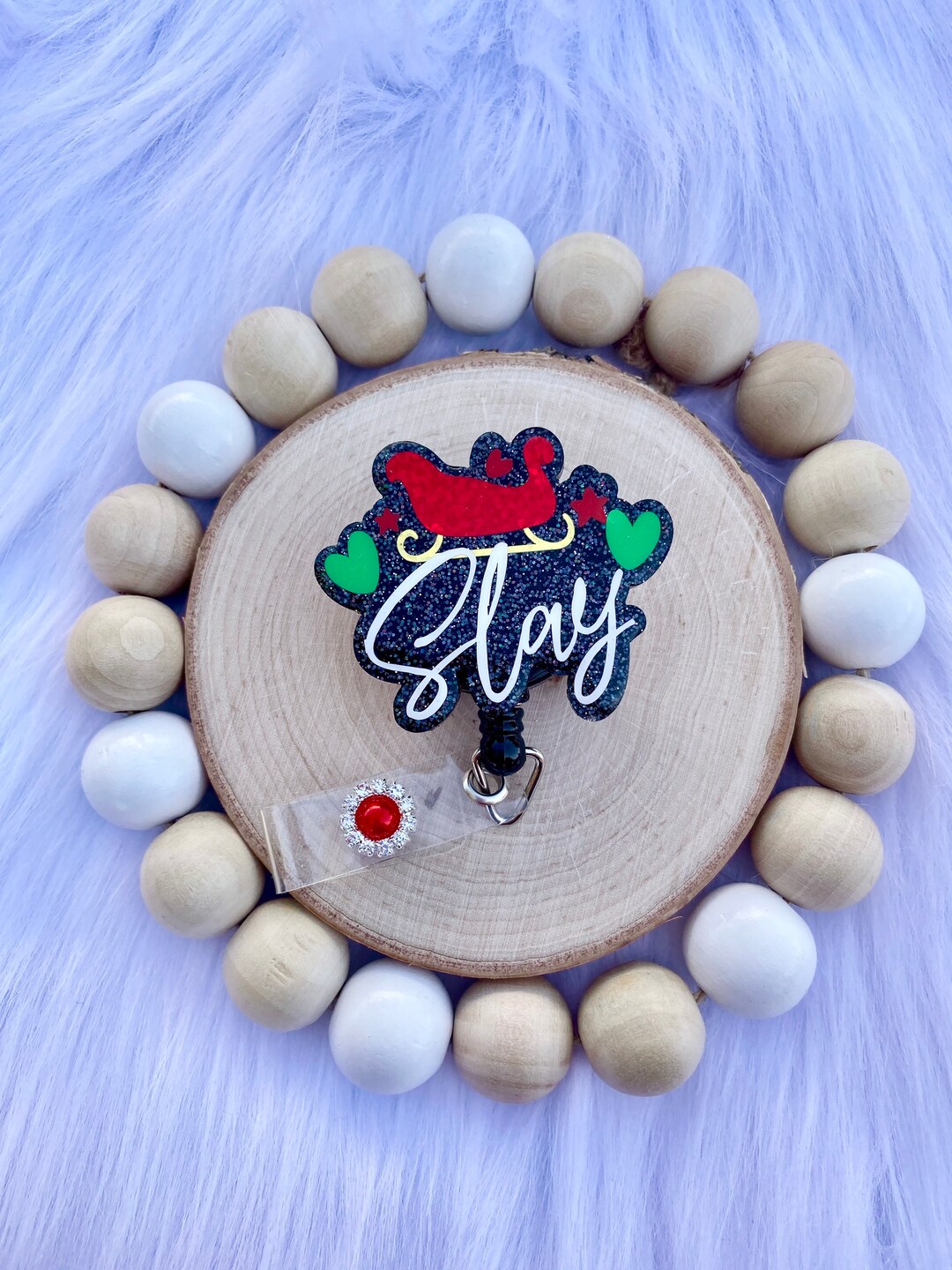 Christmas Slay Badge Reel, Santa’s Sleigh Badge Reel, Holiday Badge ...