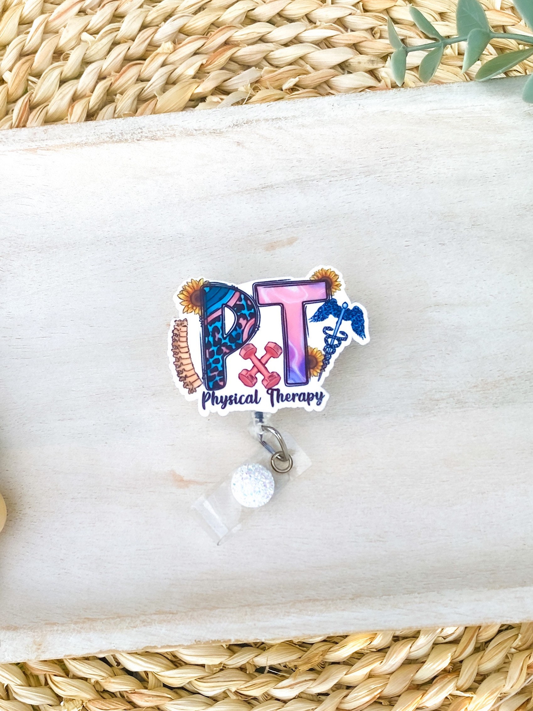 Physical Therapist Badge Reel PT Badge Reel Retractable ID - Etsy