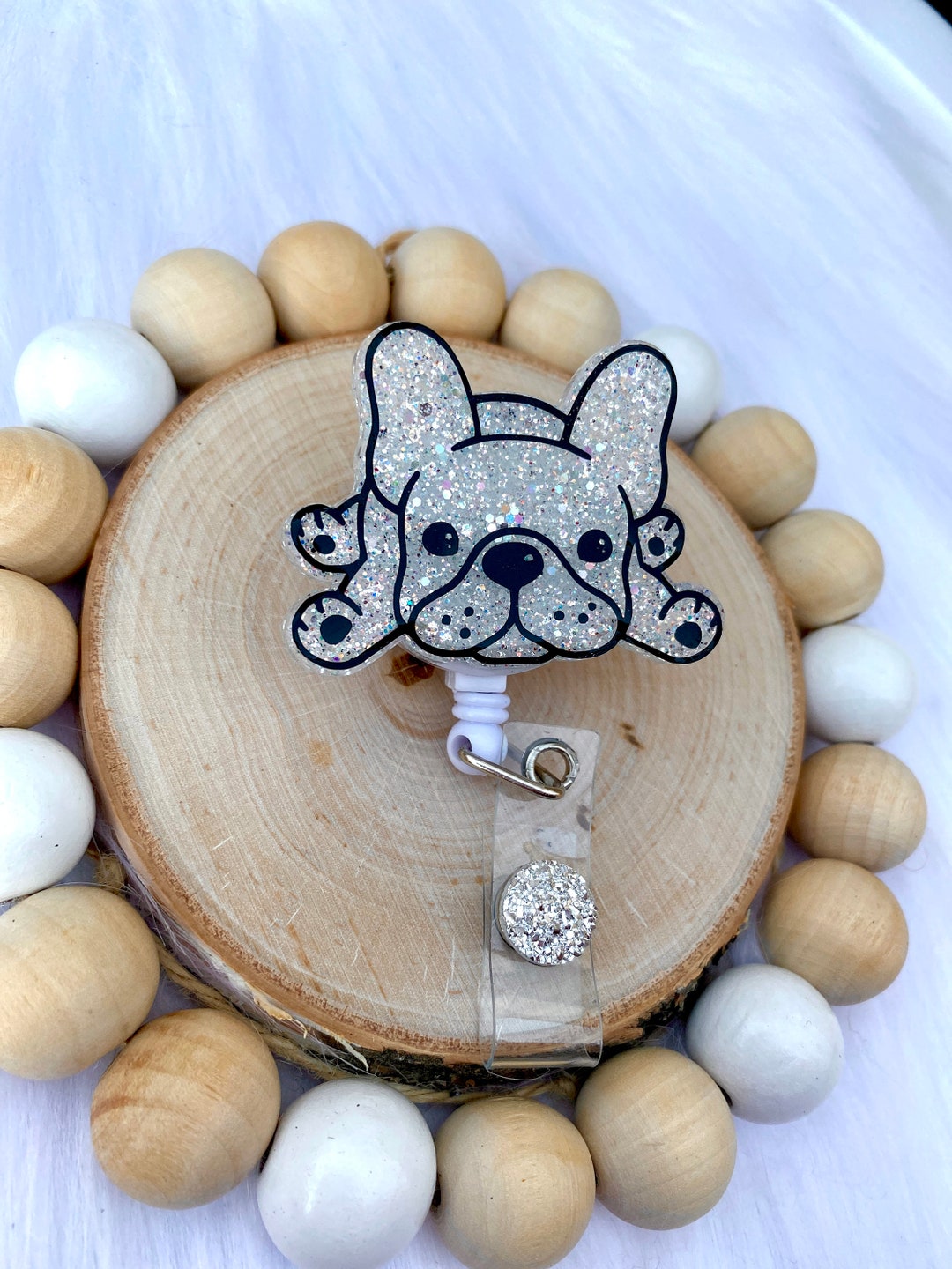 French Bulldog Badge Reel, Cute Dog Badge Reel, Animal Badge Reel ...