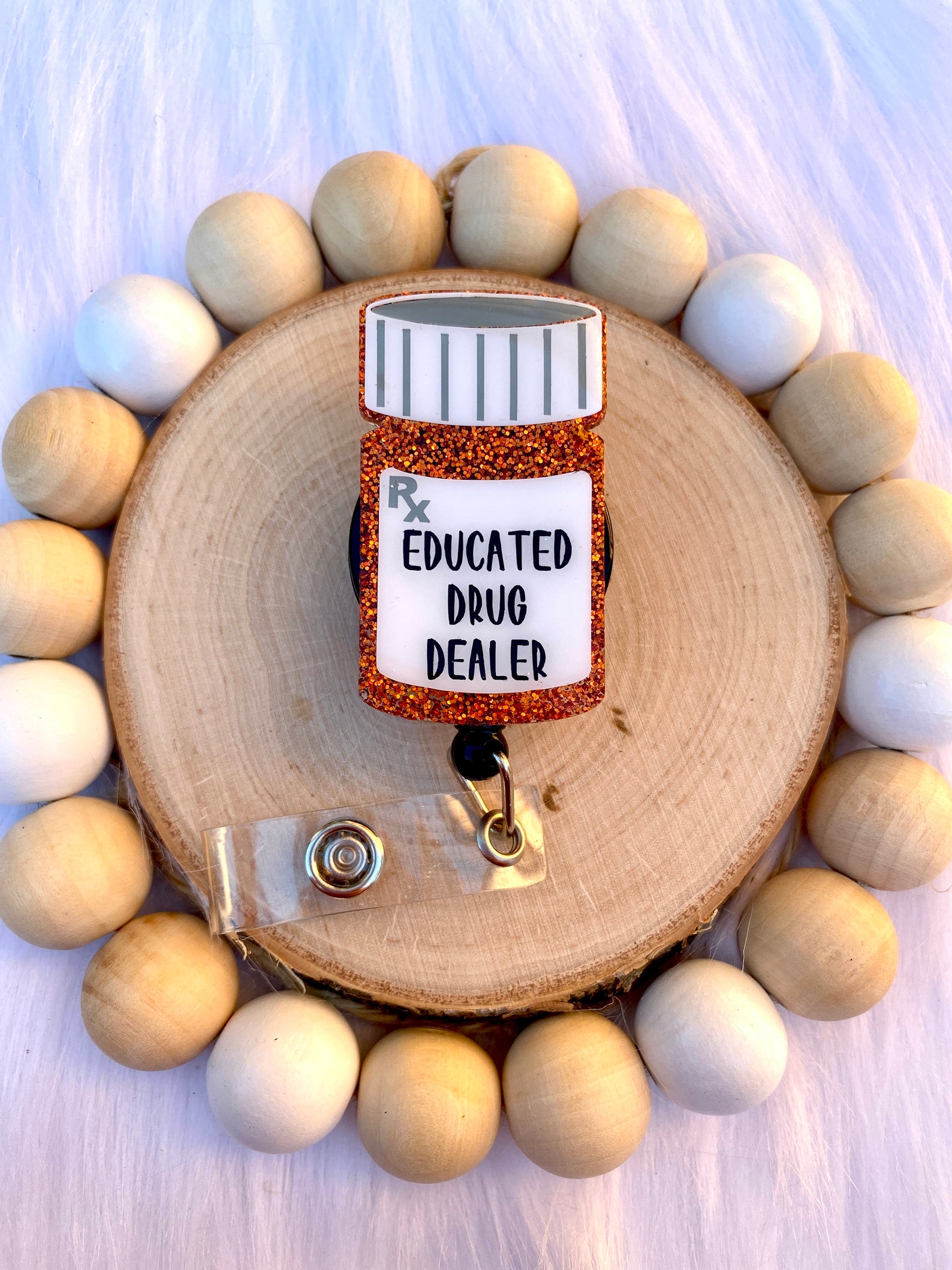 Educated Drug Dealer Badge Reel Pill Bottle Badge Reel | Etsy