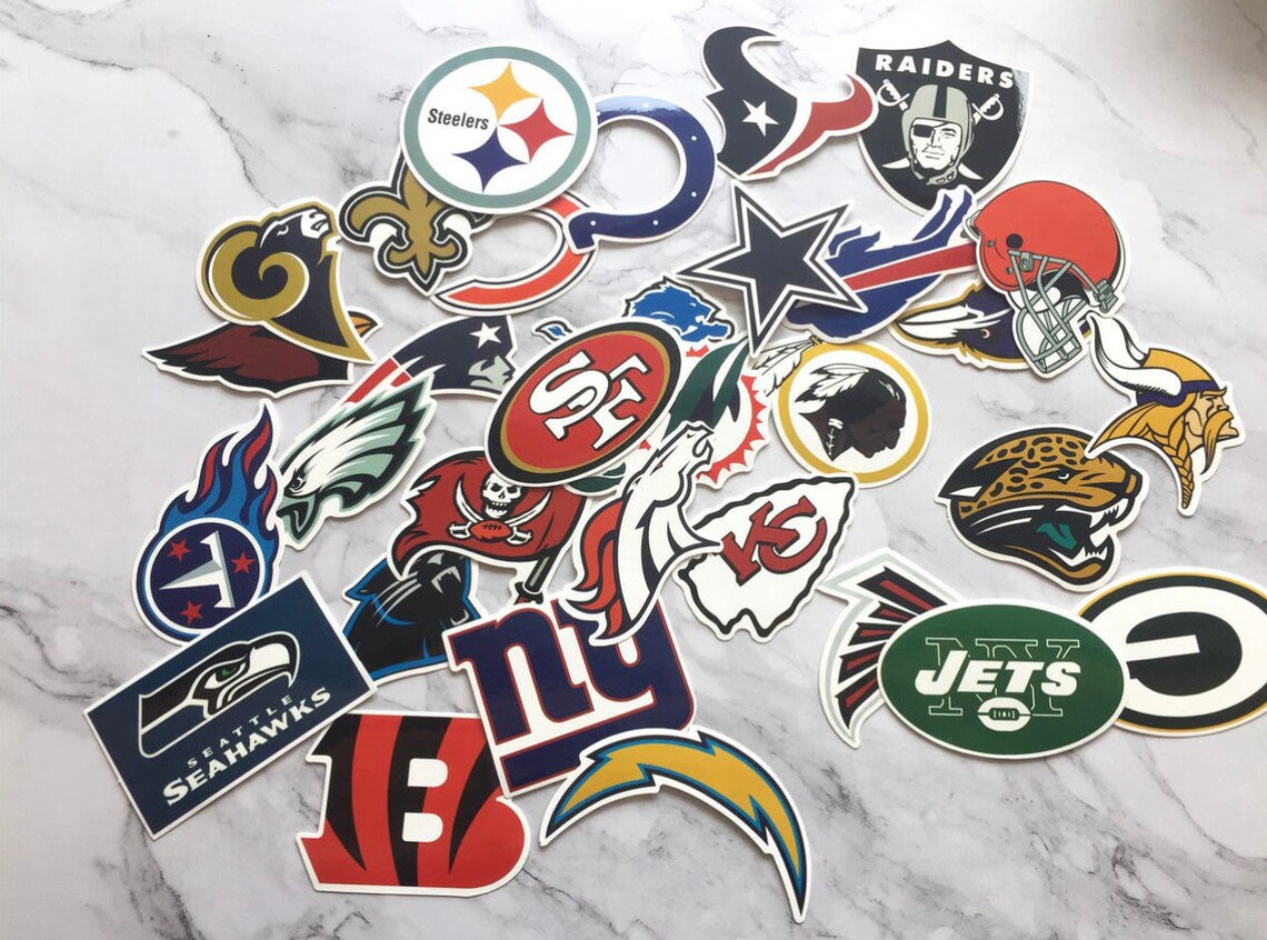 NFL Team Logo Vinyl Stickers | Etsy