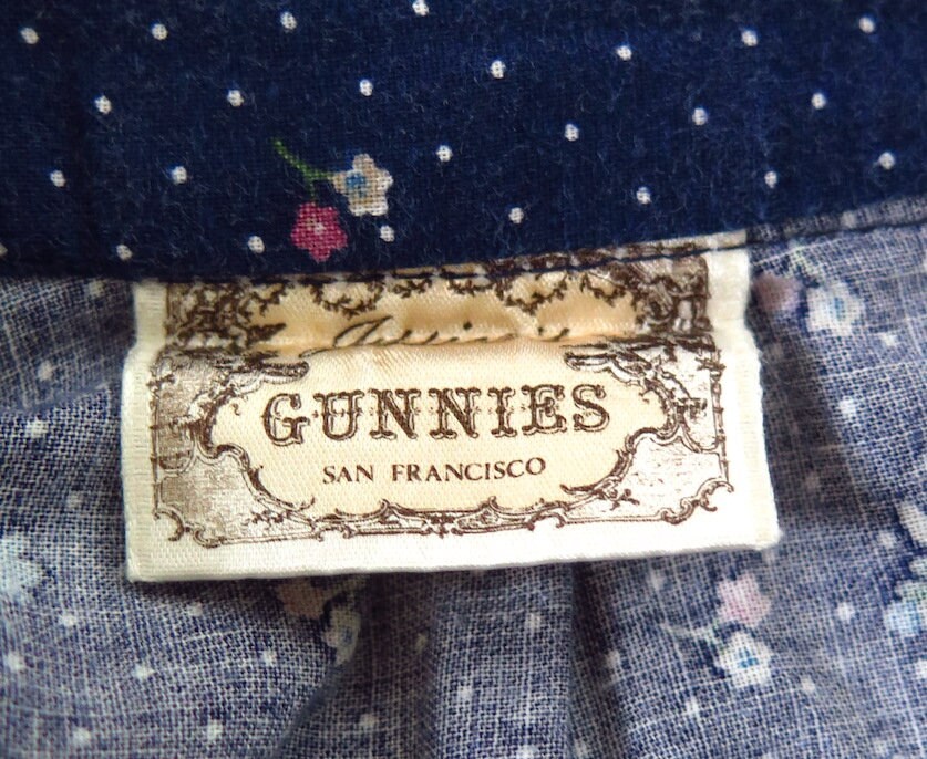 Vintage 1970s Jessica's Gunnies Gunne Sax Blue Patterned Prairie Midi ...