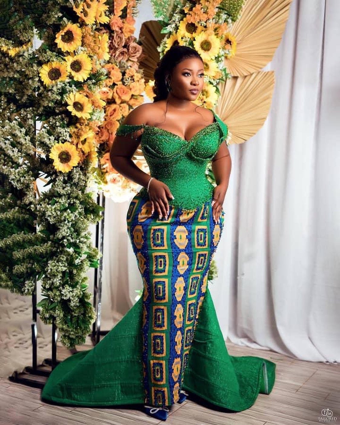 African Engagement Dress Beaded Kente Dress Etsy