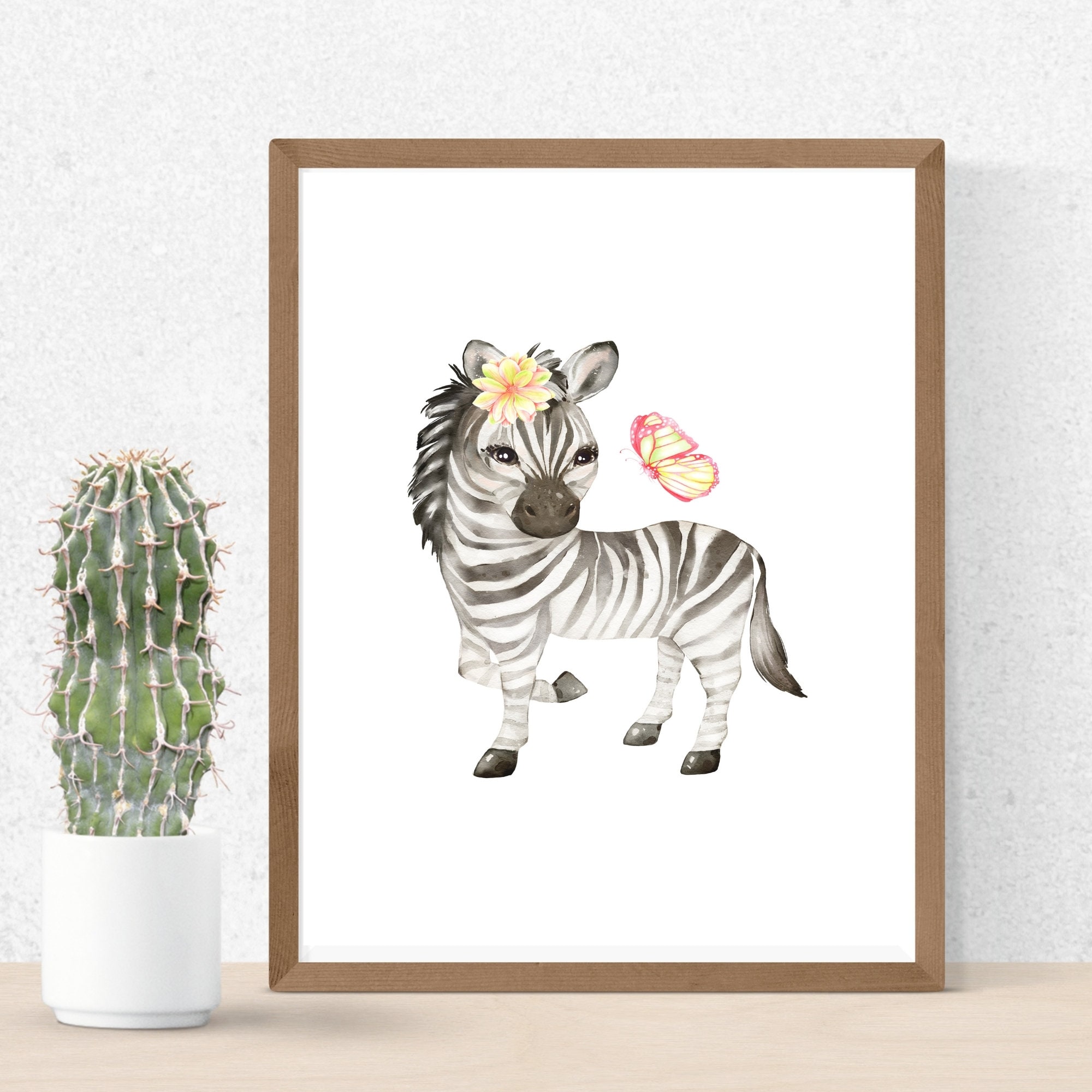 Cute Zebra Printable Nursery Decor for Baby Girl Watercolor - Etsy