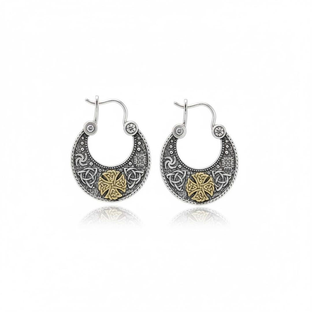 Cossack Earring | Ukrainian Kozak Symbol Jewelry | Silver & Brass Folk ...