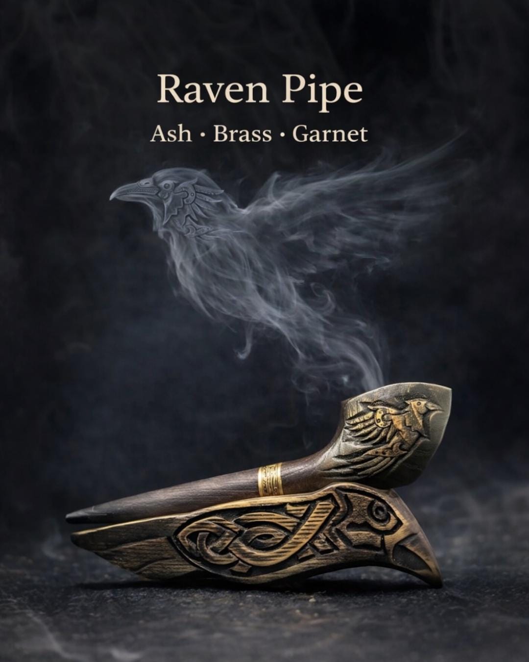 Woodcarved Raven Smoking Pipe, Viking Ash Wood Tobacco Bowl - Etsy