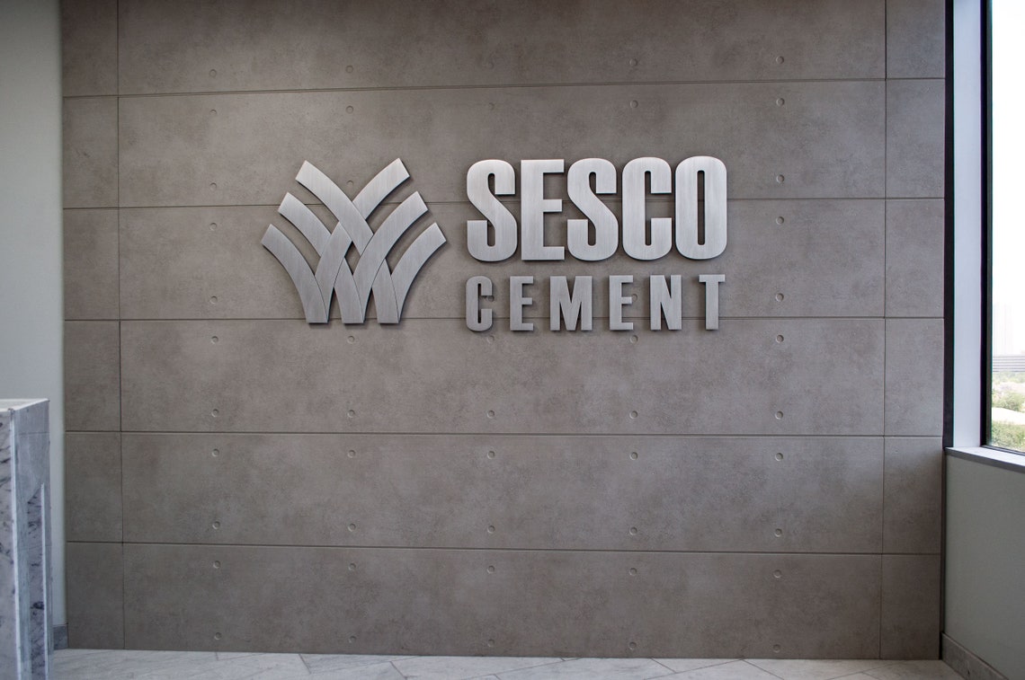3D Logo Brushed Aluminum Wall Graphics - Etsy