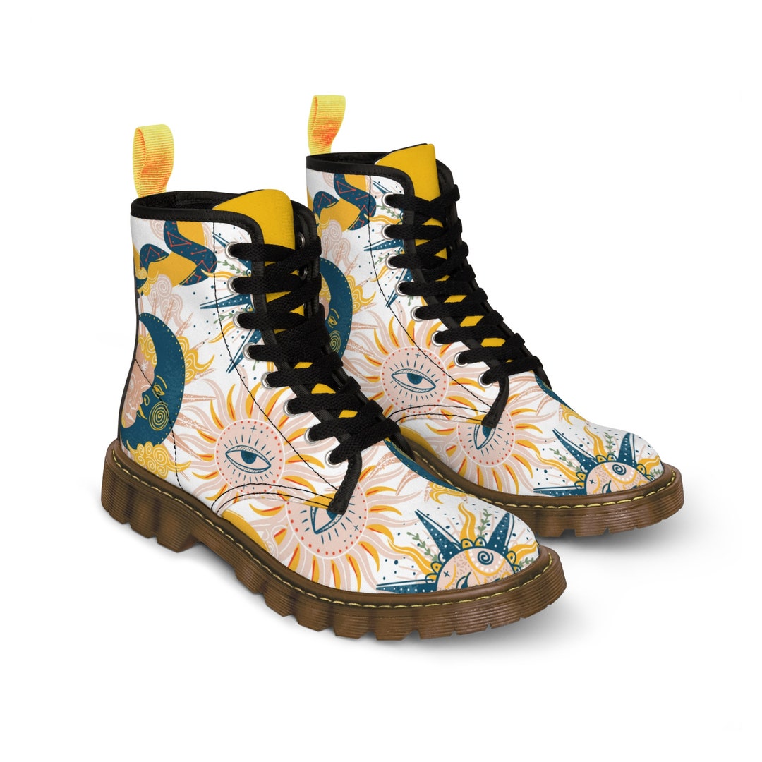 Sun and Moon Canvas Boots men's Sizes - Etsy